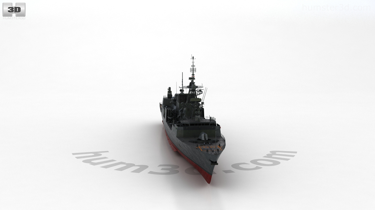 360 view of Halifax class frigate 3D model - 3DModels store