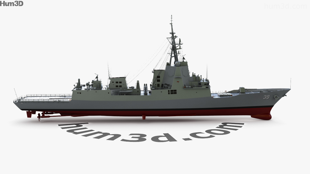 360 view of Hobart-class destroyer 3D model - 3DModels store