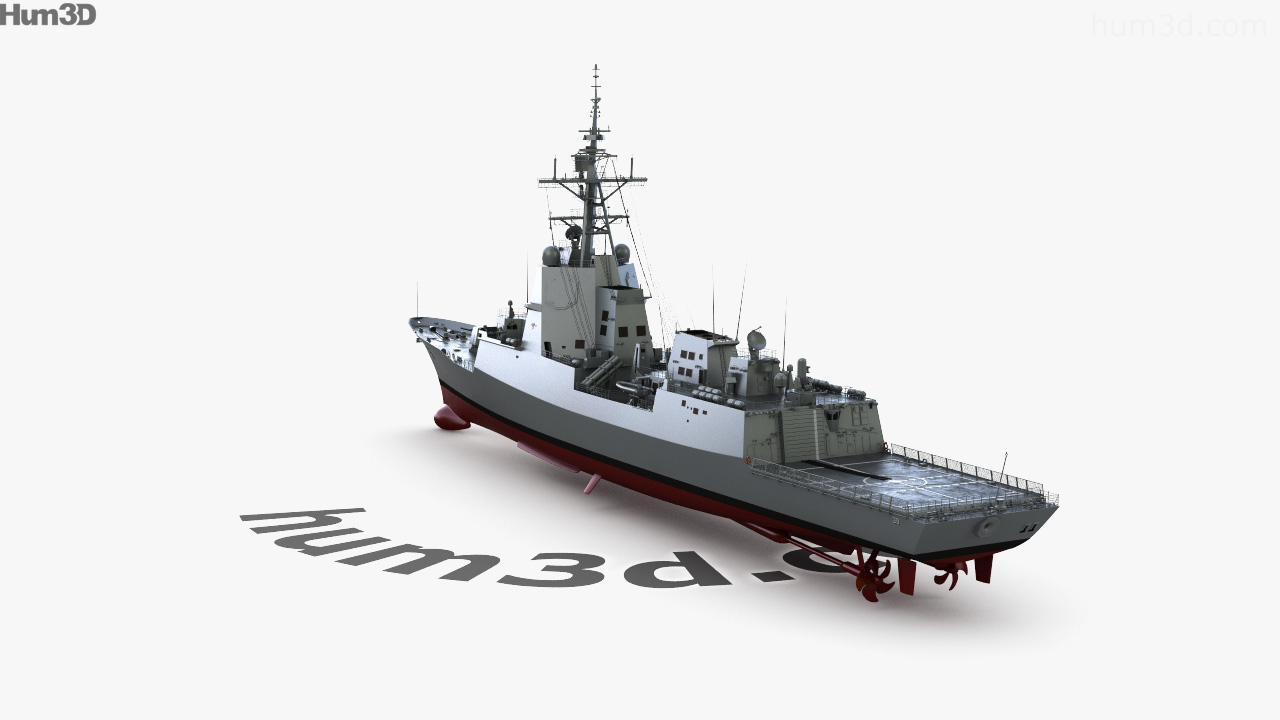 360 view of Hobart-class destroyer 3D model - 3DModels store