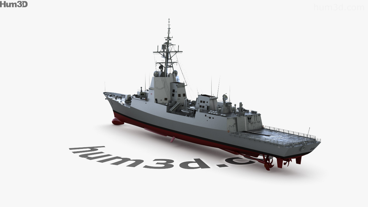 360 view of Hobart-class destroyer 3D model - 3DModels store