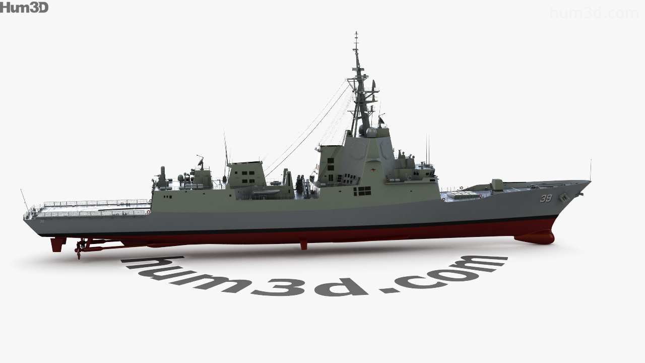 360 view of Hobart-class destroyer 3D model - 3DModels store