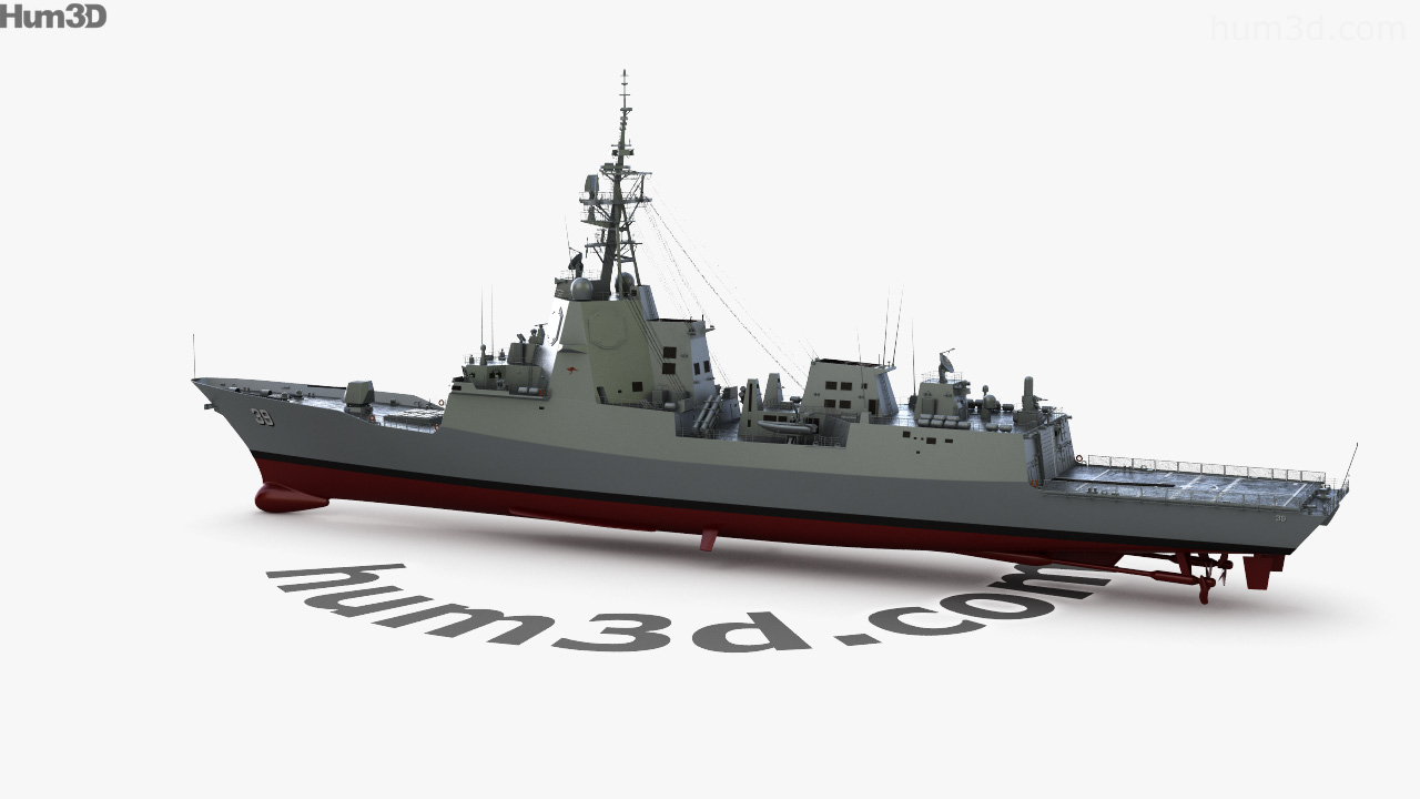 360 view of Hobart-class destroyer 3D model - 3DModels store