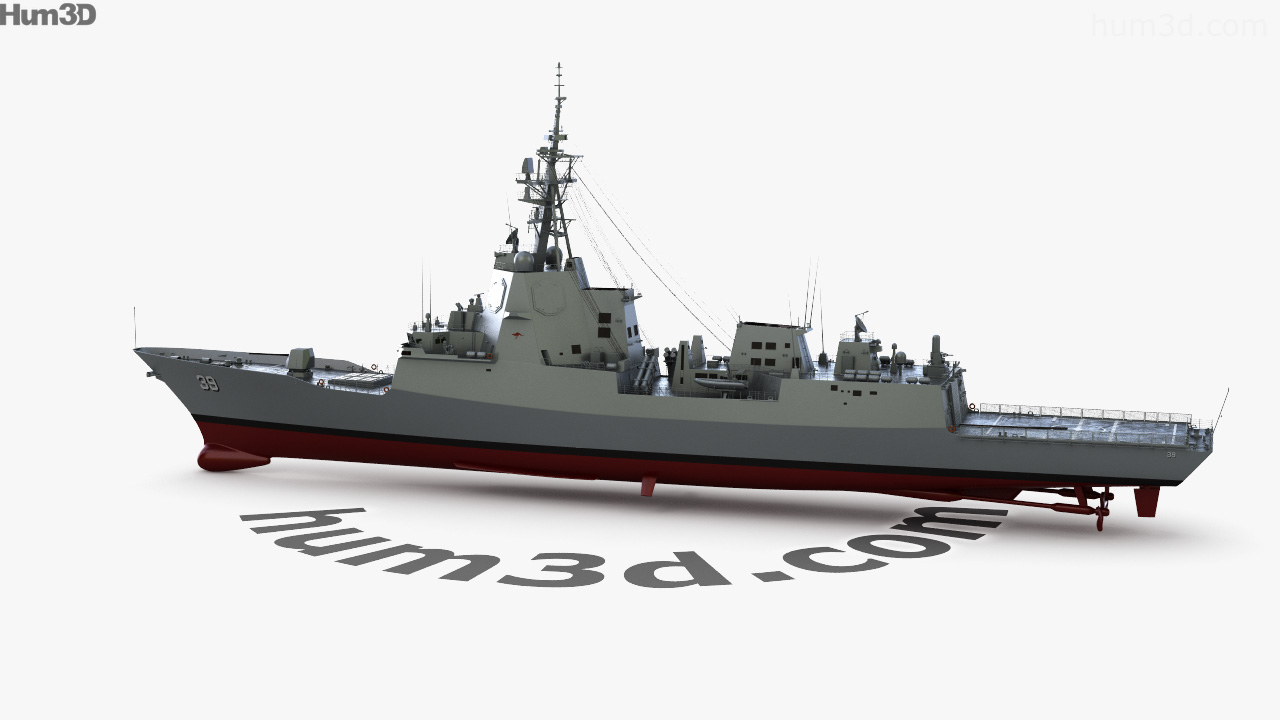 360 view of Hobart-class destroyer 3D model - 3DModels store