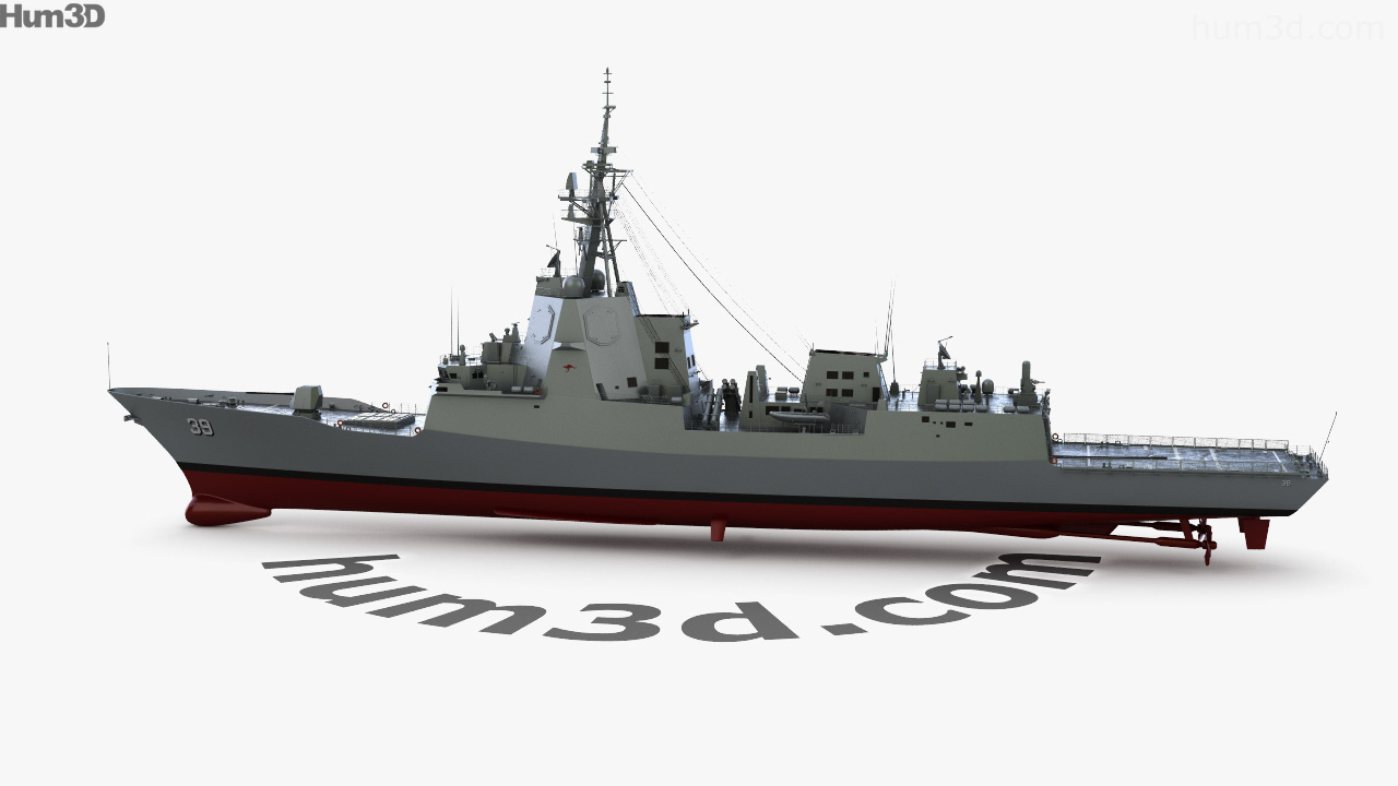360 view of Hobart-class destroyer 3D model - 3DModels store