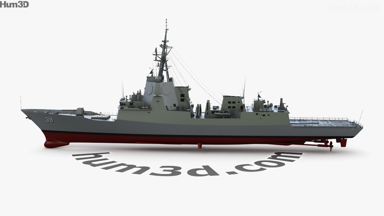 360 view of Hobart-class destroyer 3D model - 3DModels store
