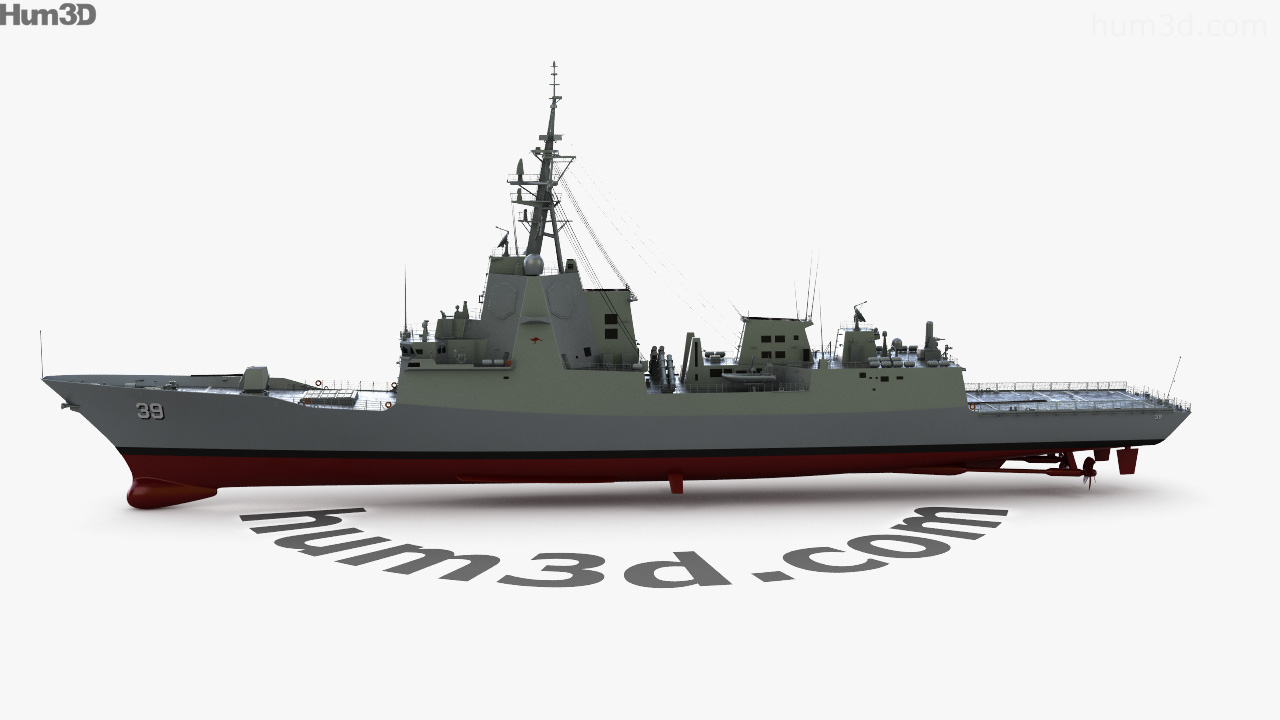 360 view of Hobart-class destroyer 3D model - 3DModels store
