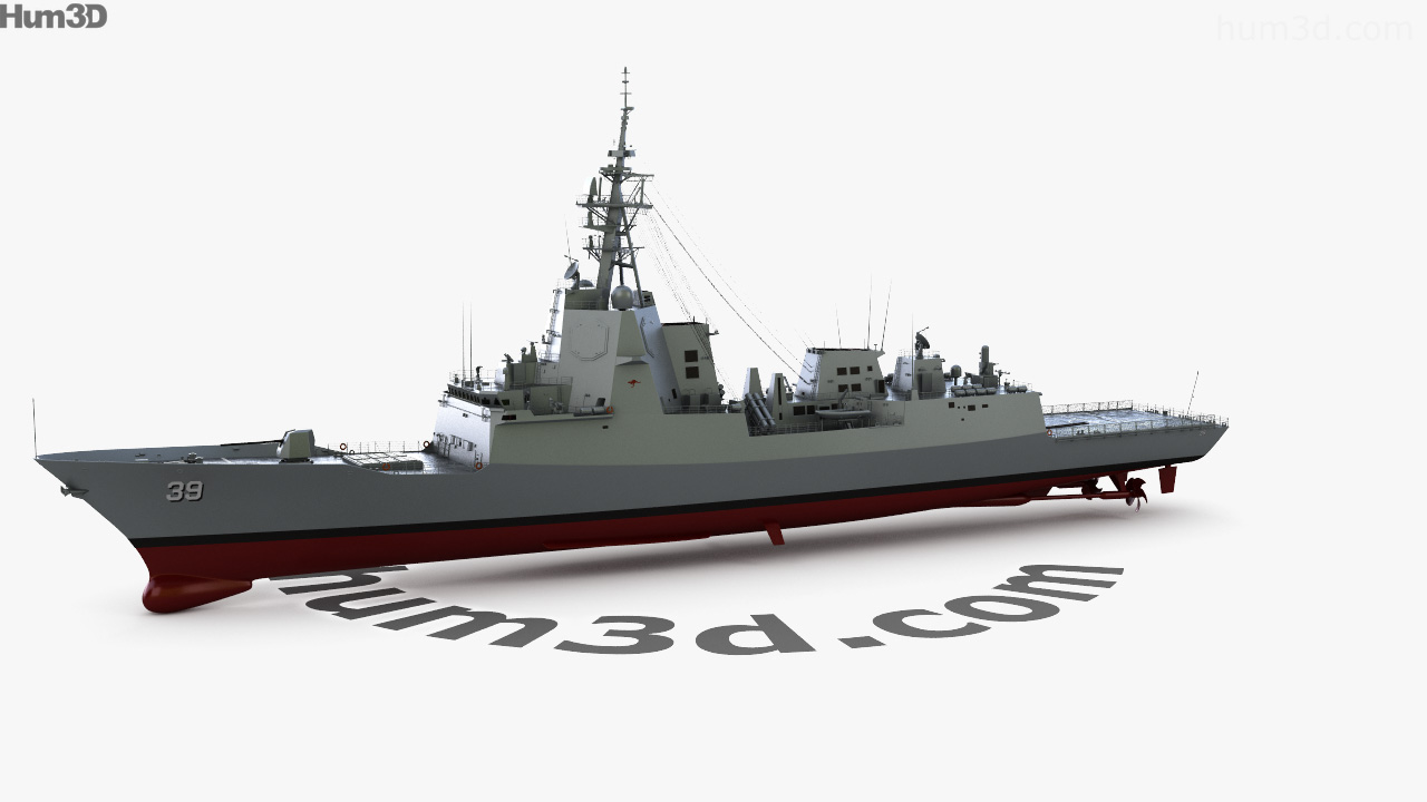 360 view of Hobart-class destroyer 3D model - 3DModels store