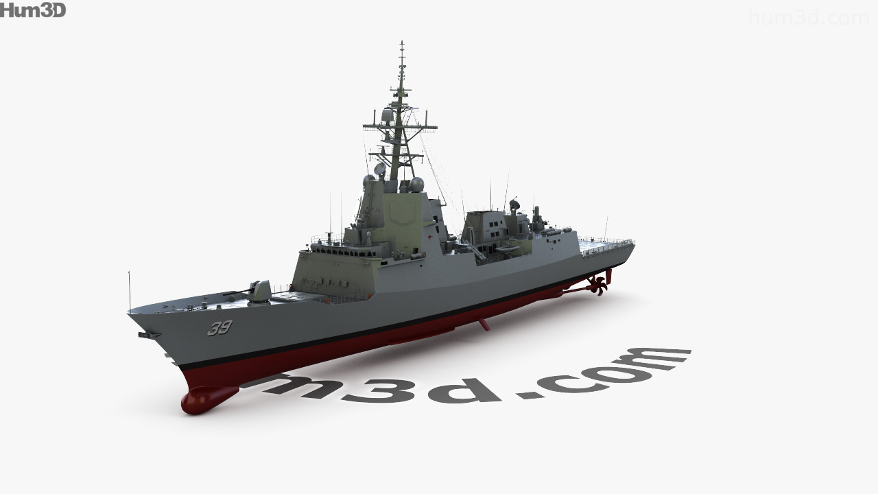 360 view of Hobart-class destroyer 3D model - 3DModels store