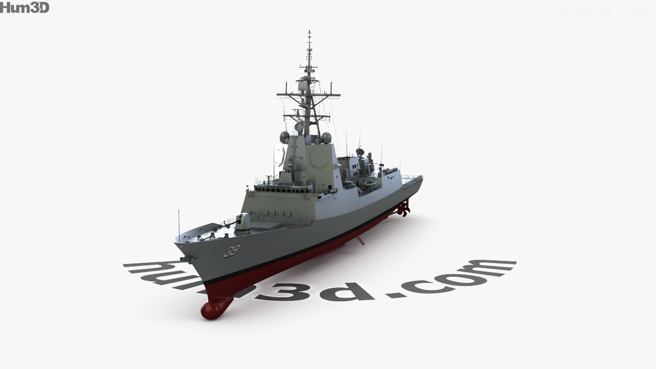 360 view of Hobart-class destroyer 3D model - 3DModels store