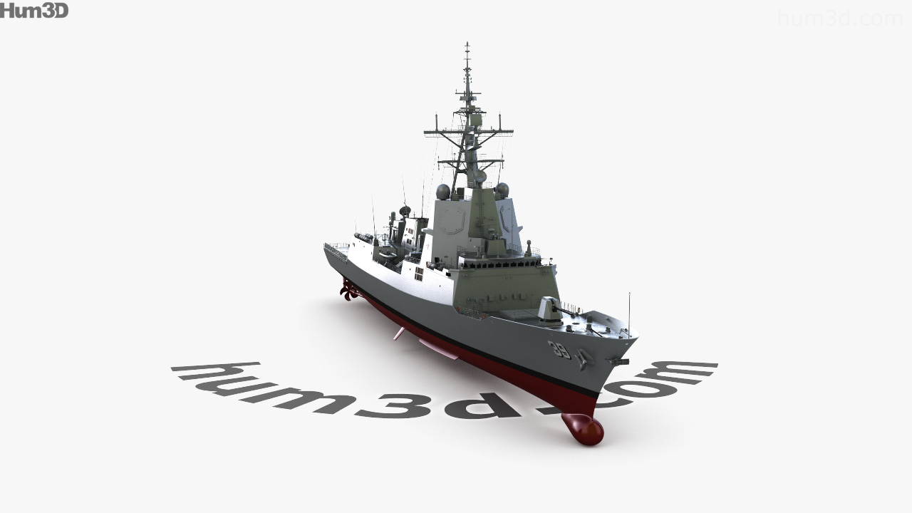 360 view of Hobart-class destroyer 3D model - 3DModels store