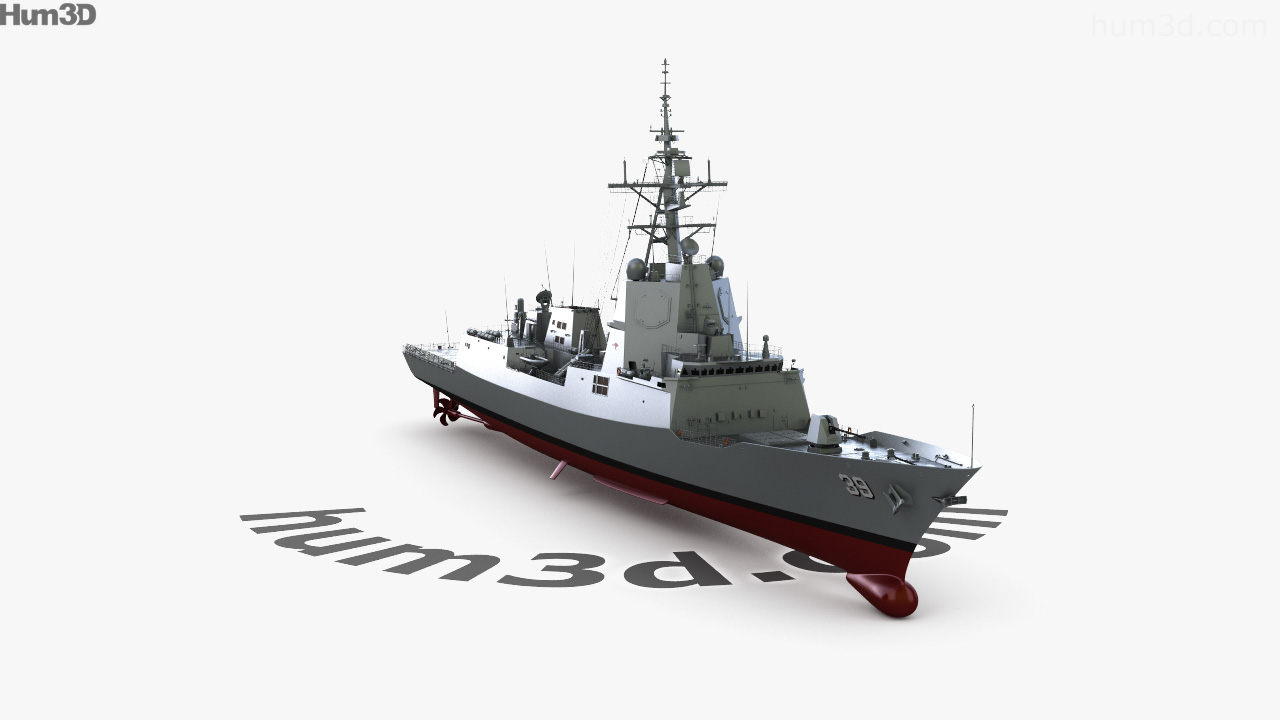 360 view of Hobart-class destroyer 3D model - 3DModels store