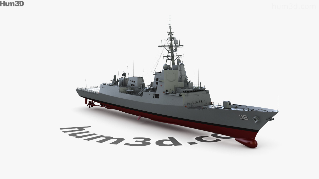 360 view of Hobart-class destroyer 3D model - 3DModels store