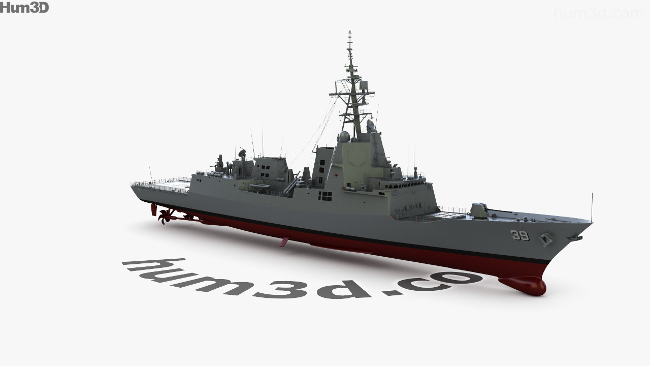 360 view of Hobart-class destroyer 3D model - 3DModels store