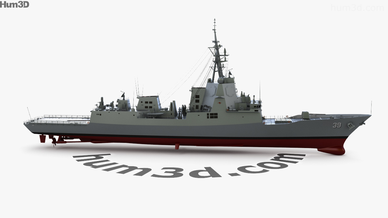 360 view of Hobart-class destroyer 3D model - 3DModels store