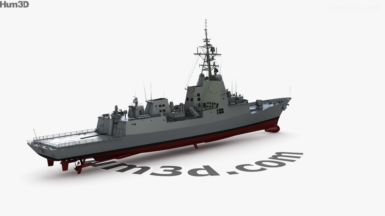 360 view of Hobart-class destroyer 3D model - 3DModels store