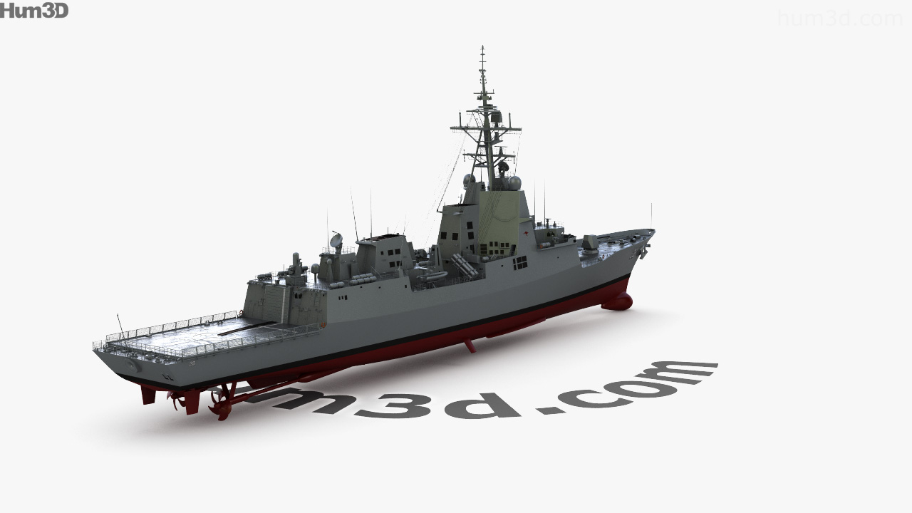 360 view of Hobart-class destroyer 3D model - 3DModels store