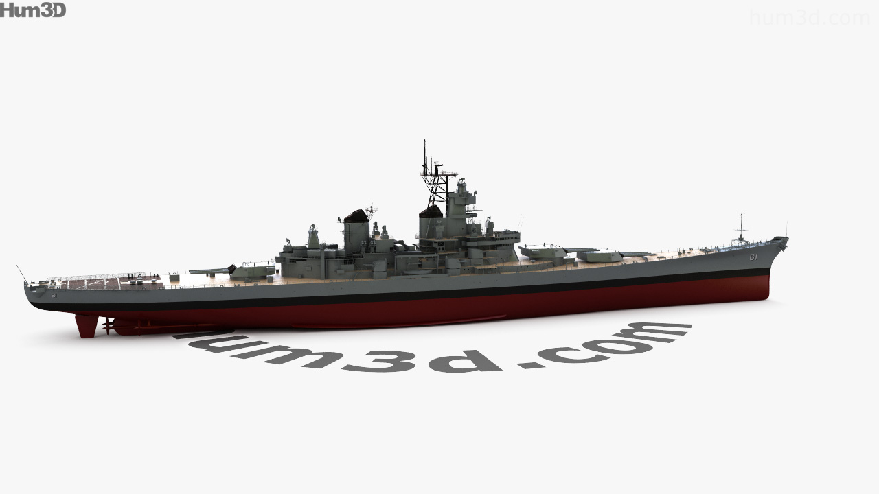 360 view of Iowa-class battleship 3D model - 3DModels store