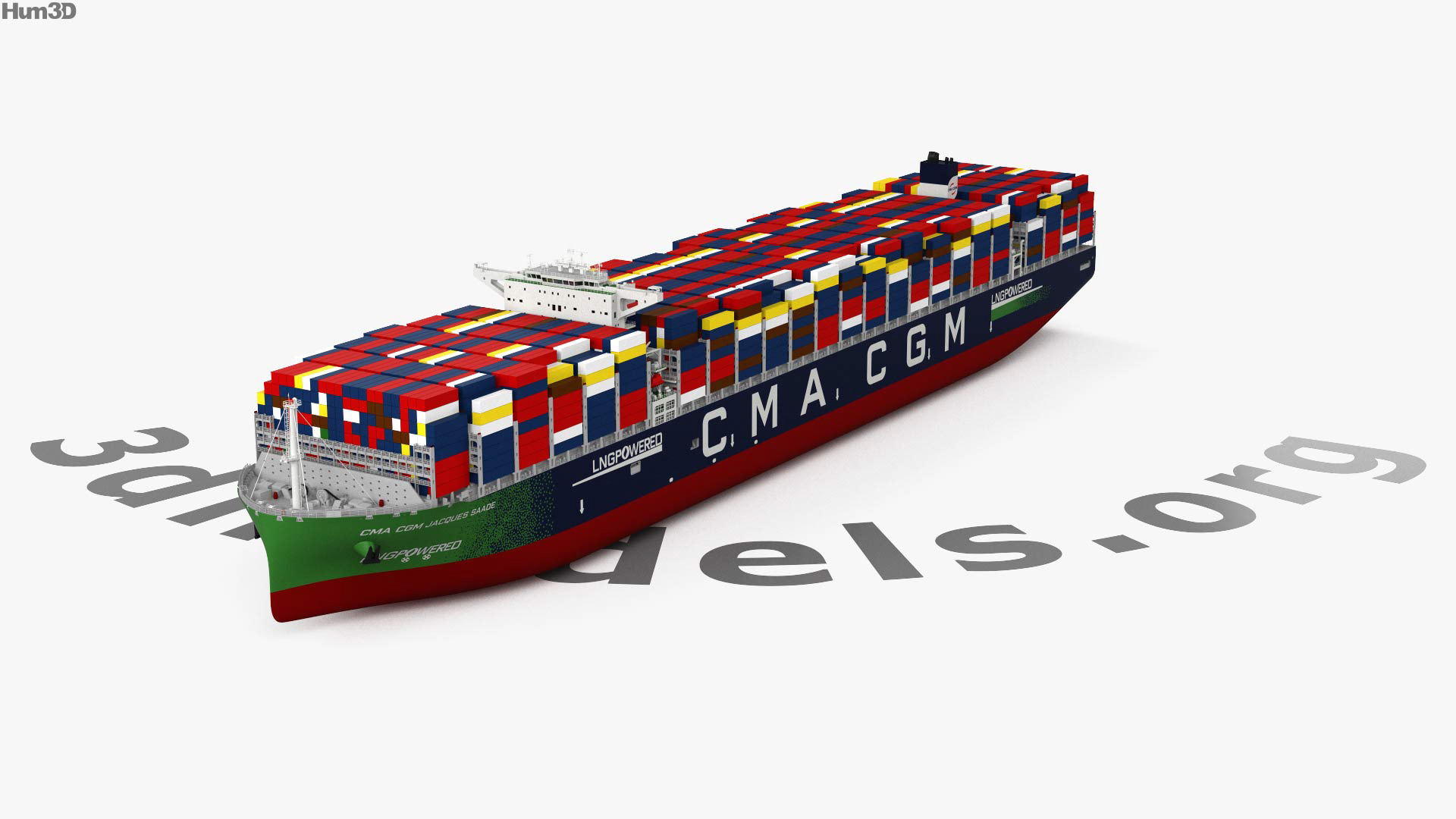 360 view of Jacques Saade-class container ship 3D model - 3DModels store