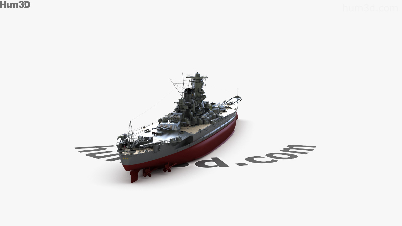 360 view of Japanese battleship Yamato 3D model - 3DModels store