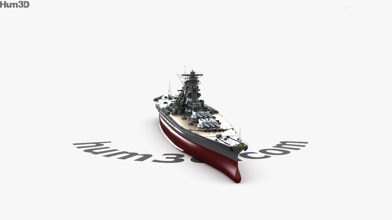 360 view of Japanese battleship Yamato 3D model - 3DModels store