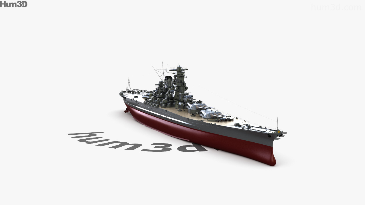 360 view of Japanese battleship Yamato 3D model - 3DModels store