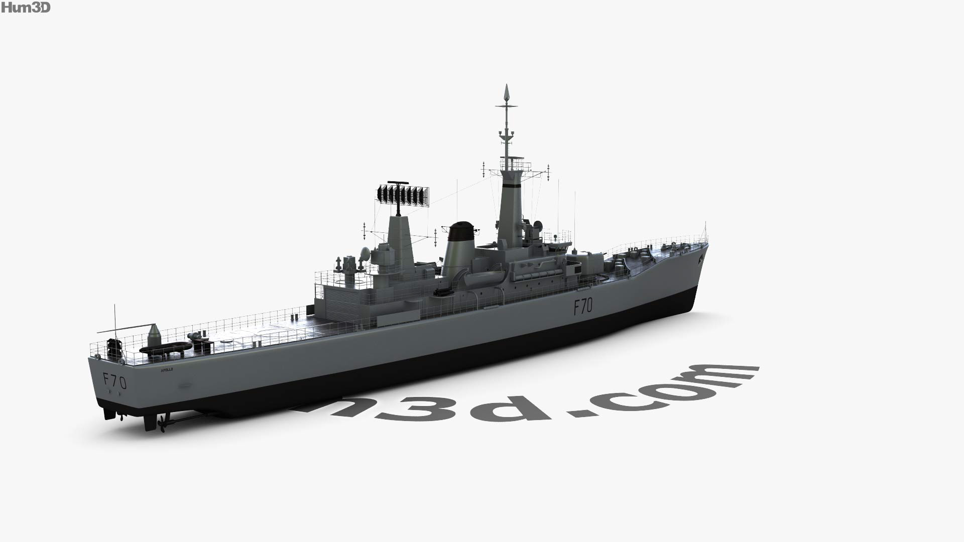 360 view of Leander-class frigate 3D model - 3DModels store