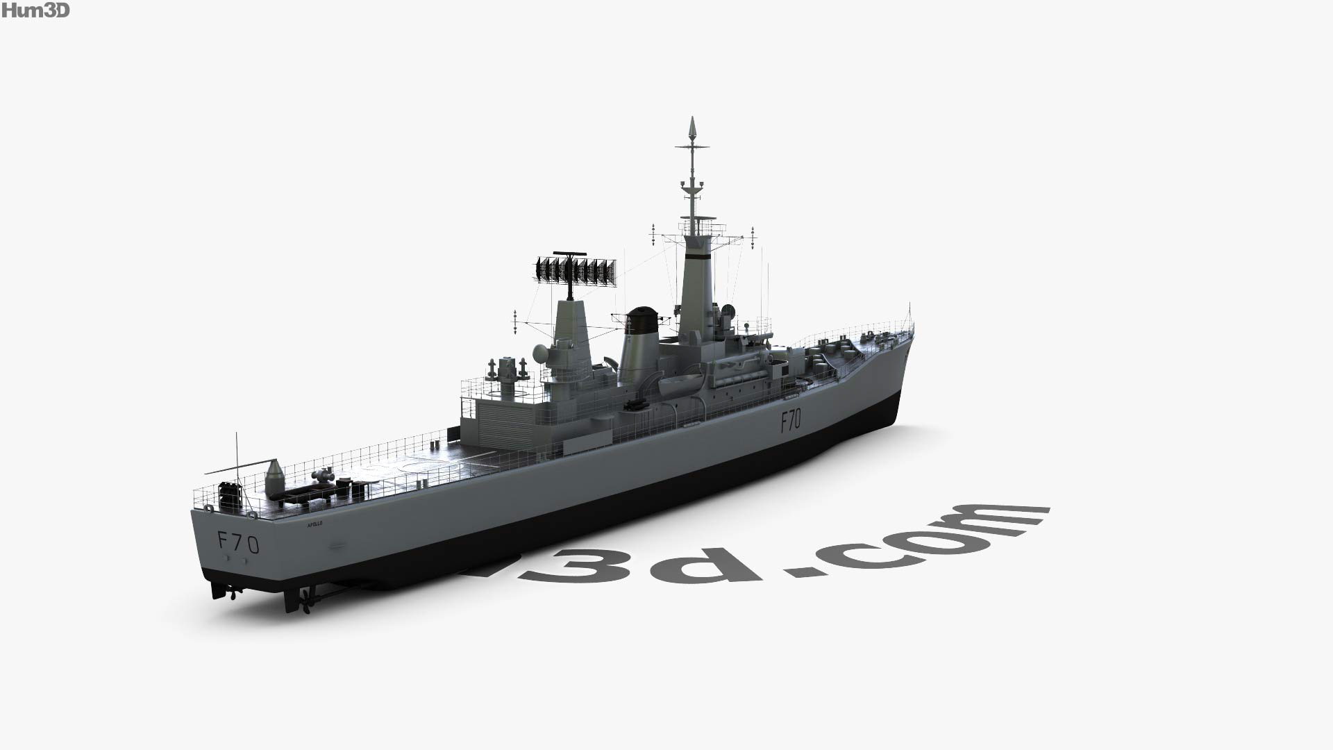 360 view of Leander-class frigate 3D model - 3DModels store