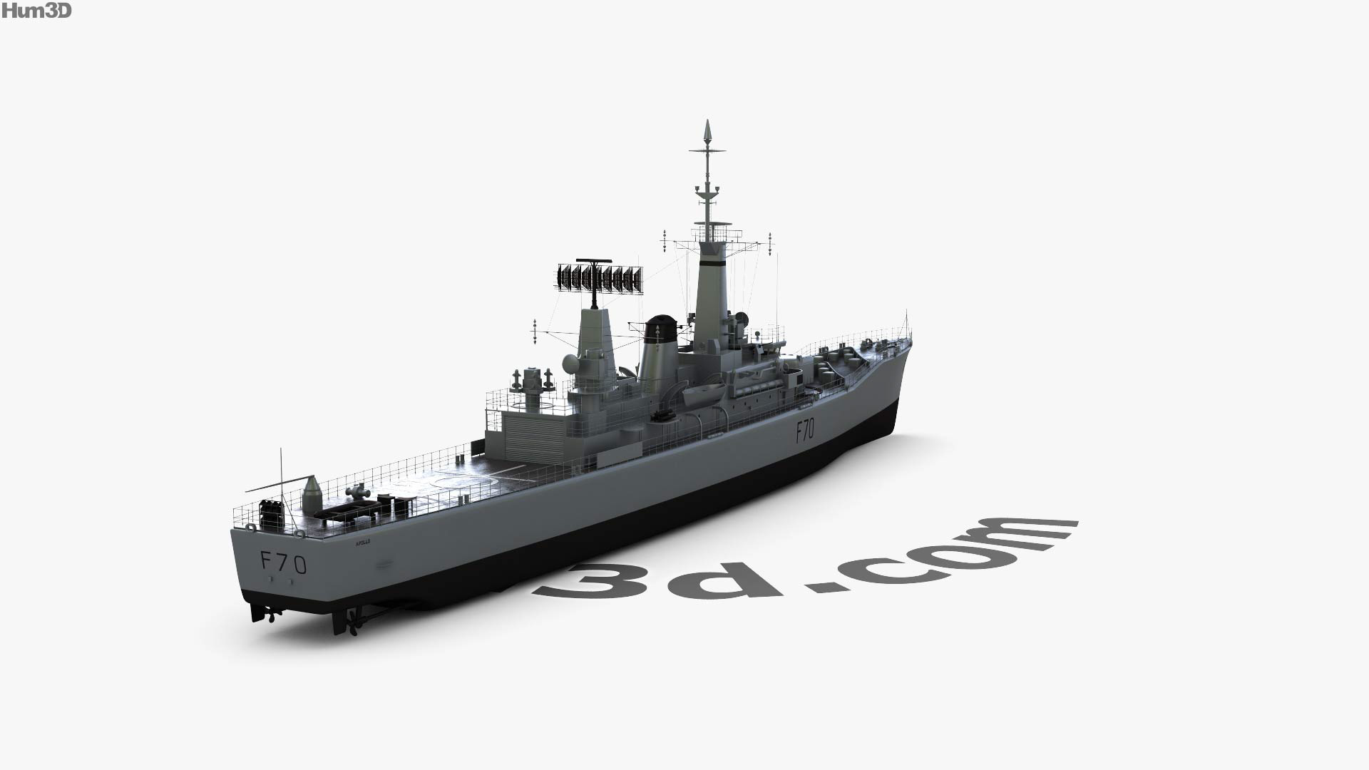360 view of Leander-class frigate 3D model - 3DModels store