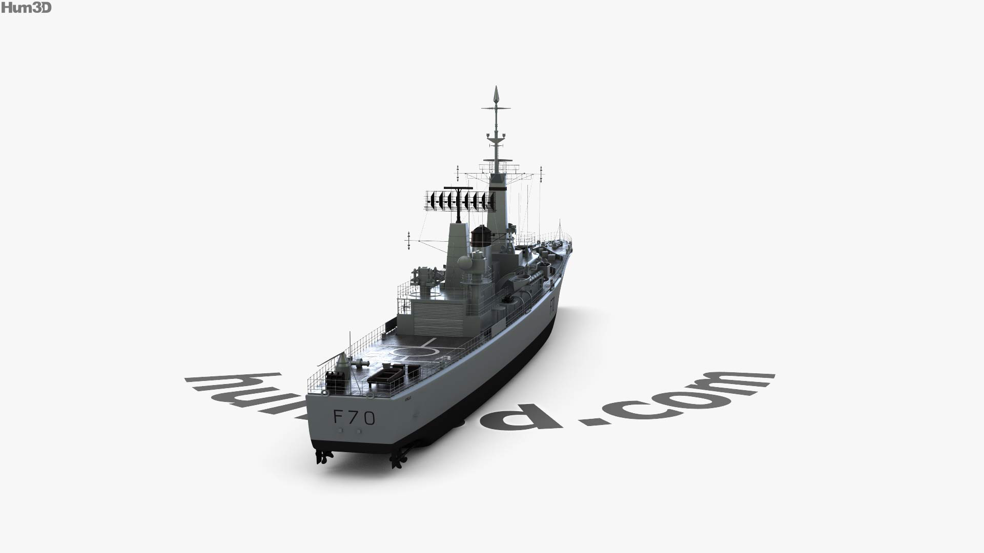 360 view of Leander-class frigate 3D model - 3DModels store