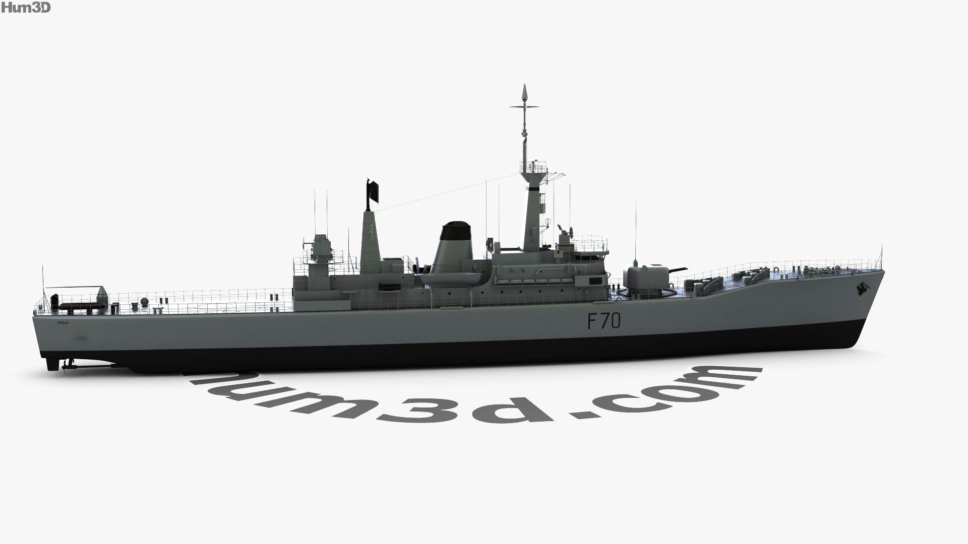 360 view of Leander-class frigate 3D model - 3DModels store