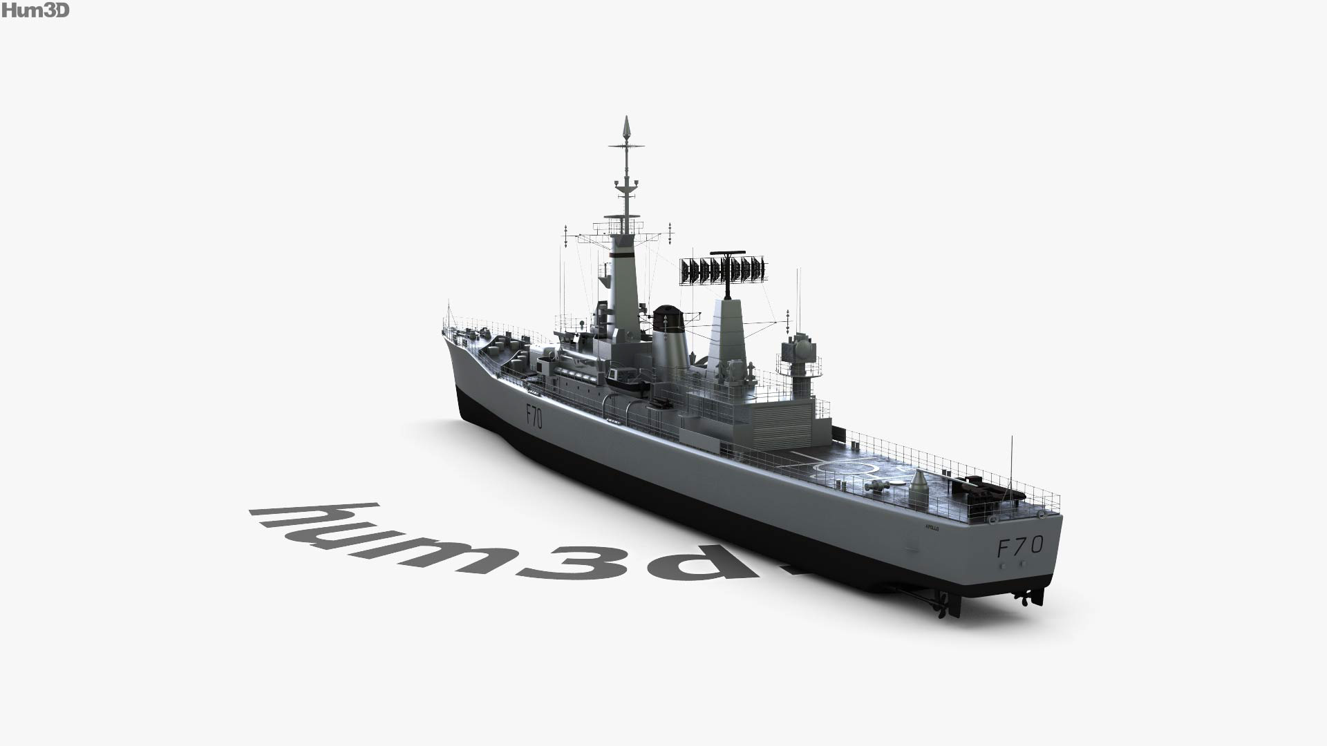360 view of Leander-class frigate 3D model - 3DModels store