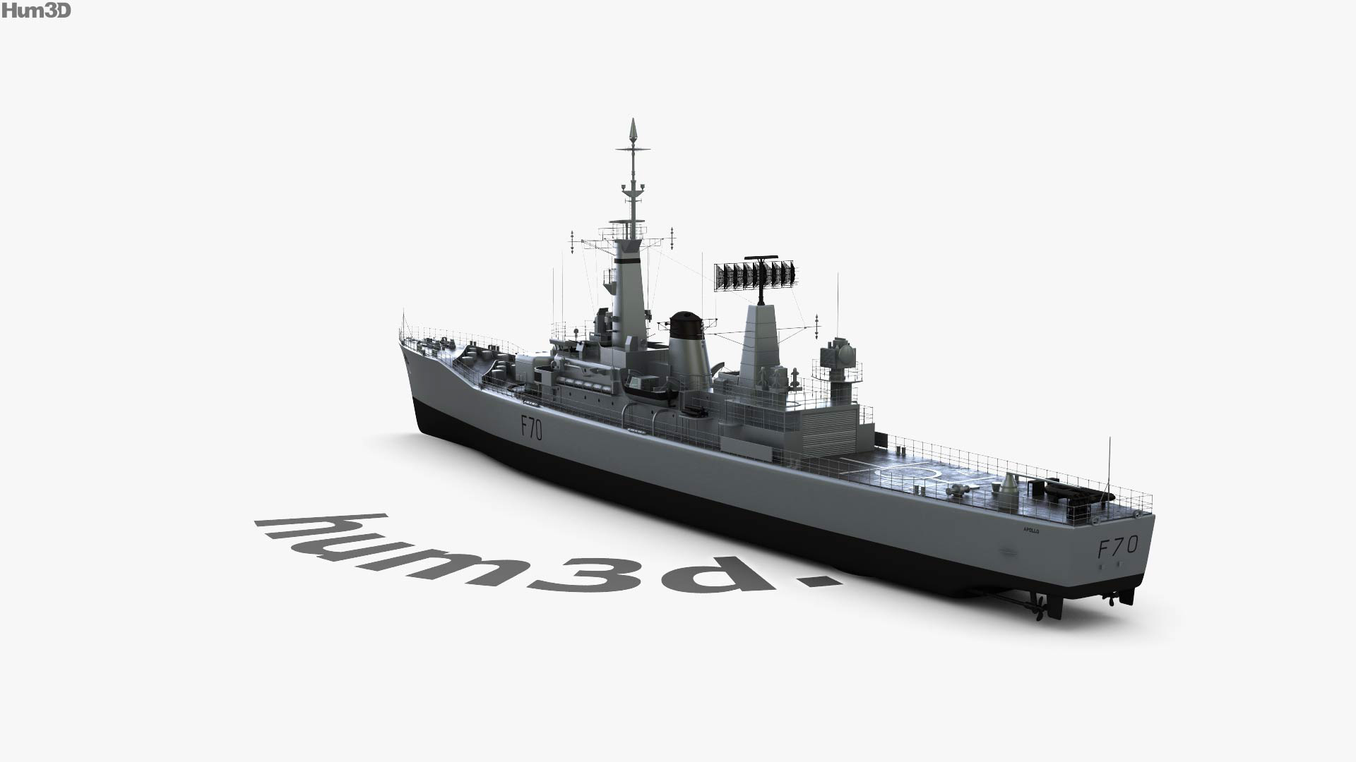 360 view of Leander-class frigate 3D model - 3DModels store