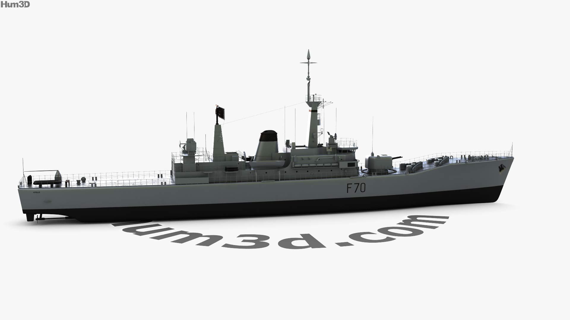 360 view of Leander-class frigate 3D model - 3DModels store