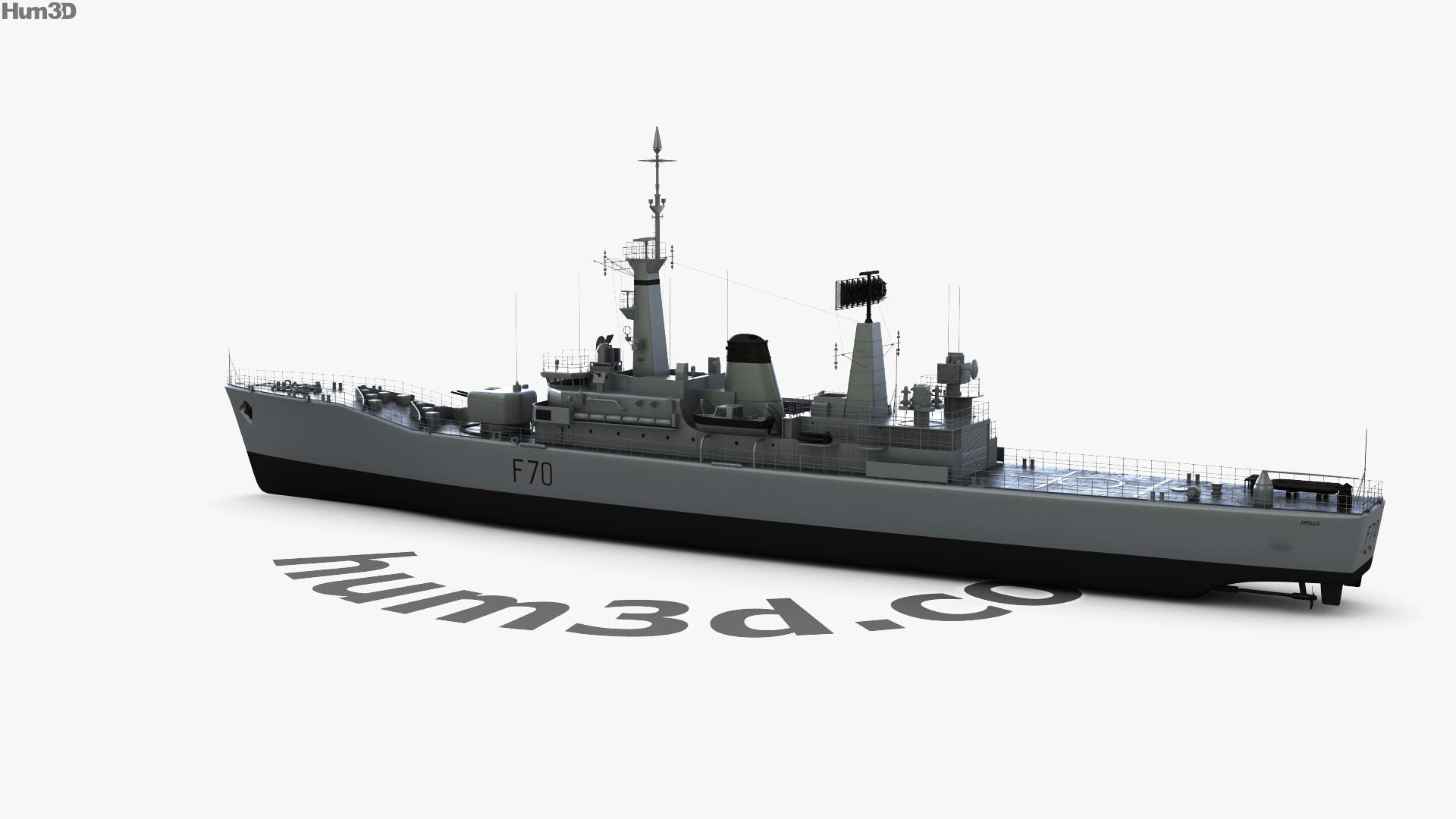 360 view of Leander-class frigate 3D model - 3DModels store