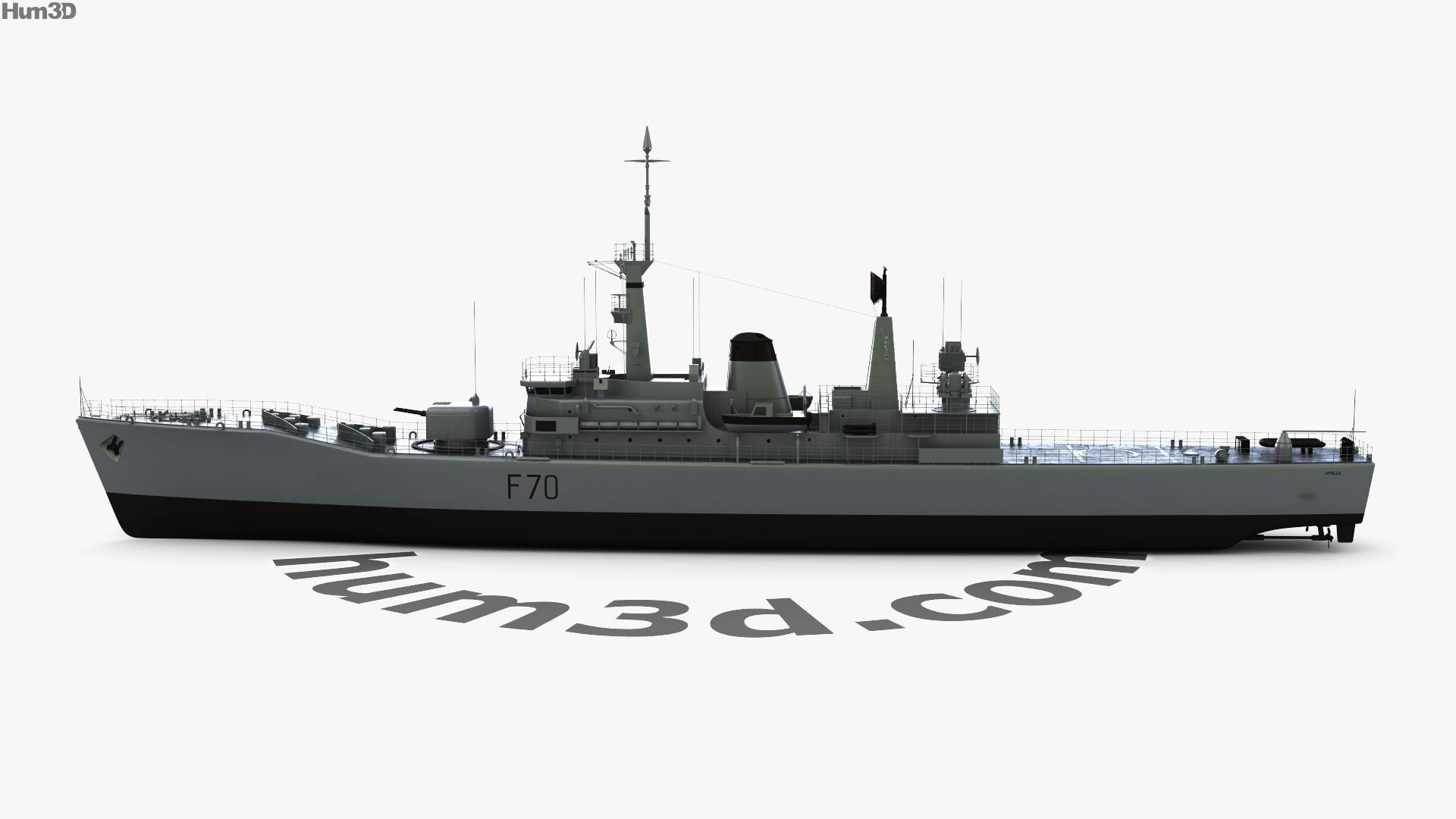 360 view of Leander-class frigate 3D model - 3DModels store