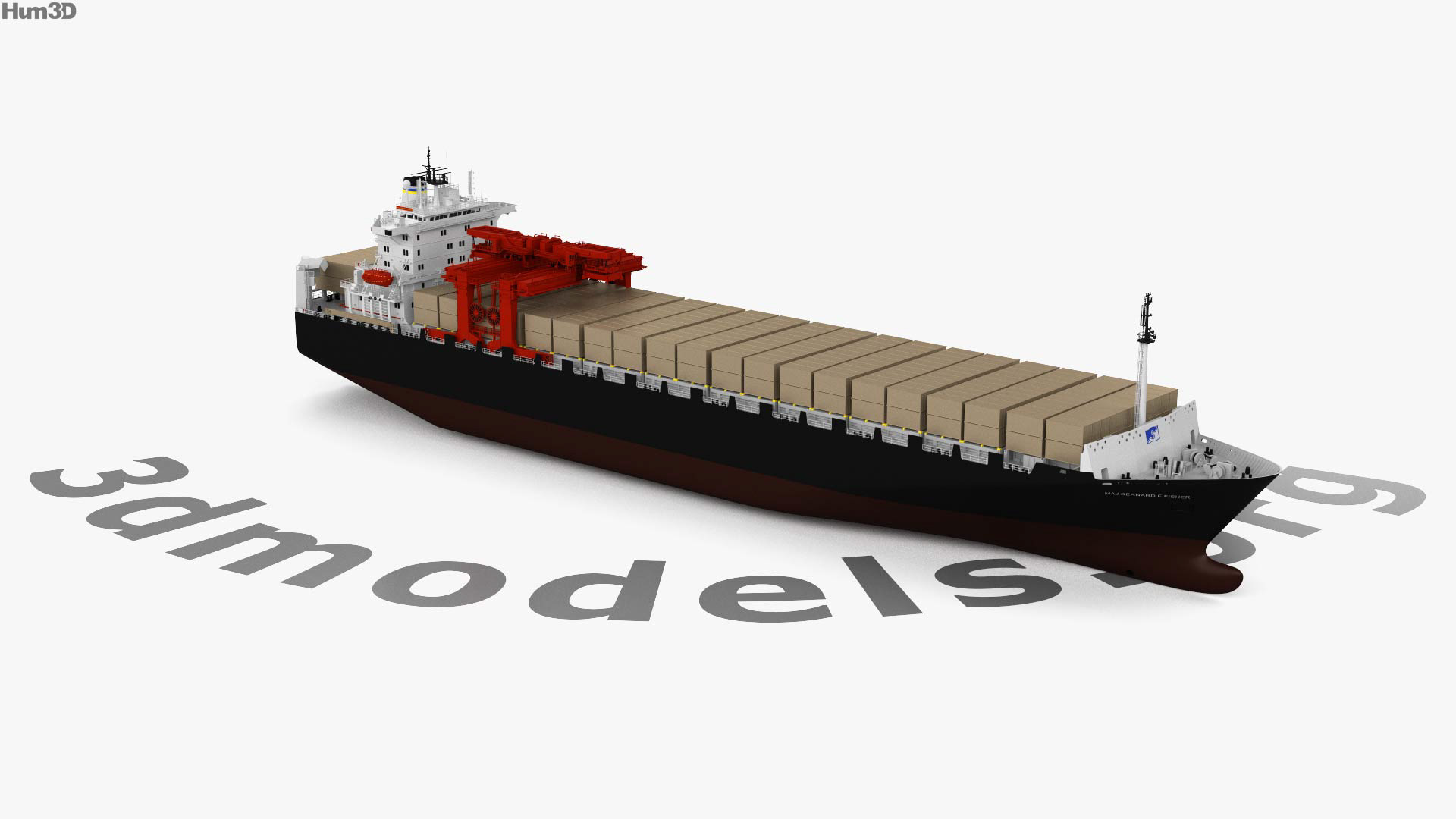 360 view of MV Maj. Bernard F. Fisher container ship 3D model ...