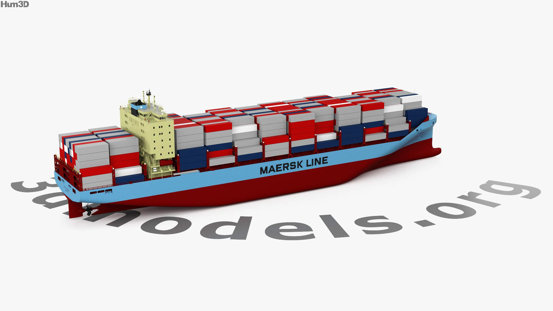 360 view of Maersk V-class container ship 3D model - 3DModels store