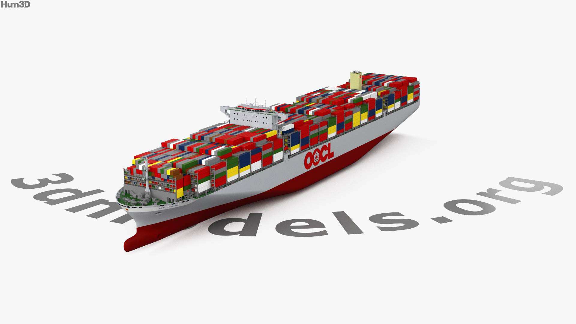 360 view of OOCL G-class container ship 3D model - 3DModels store