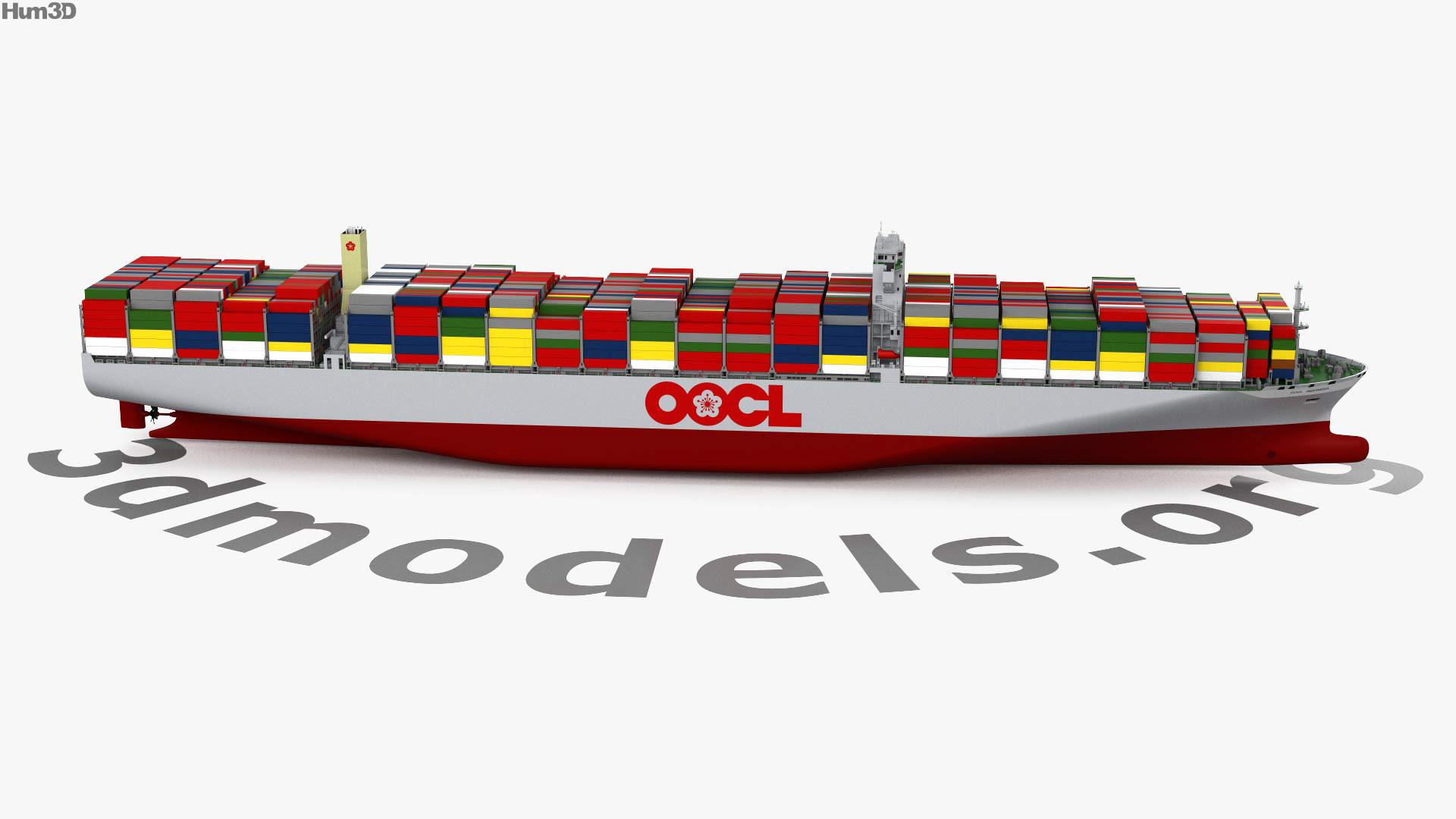 360 view of OOCL G-class container ship 3D model - 3DModels store