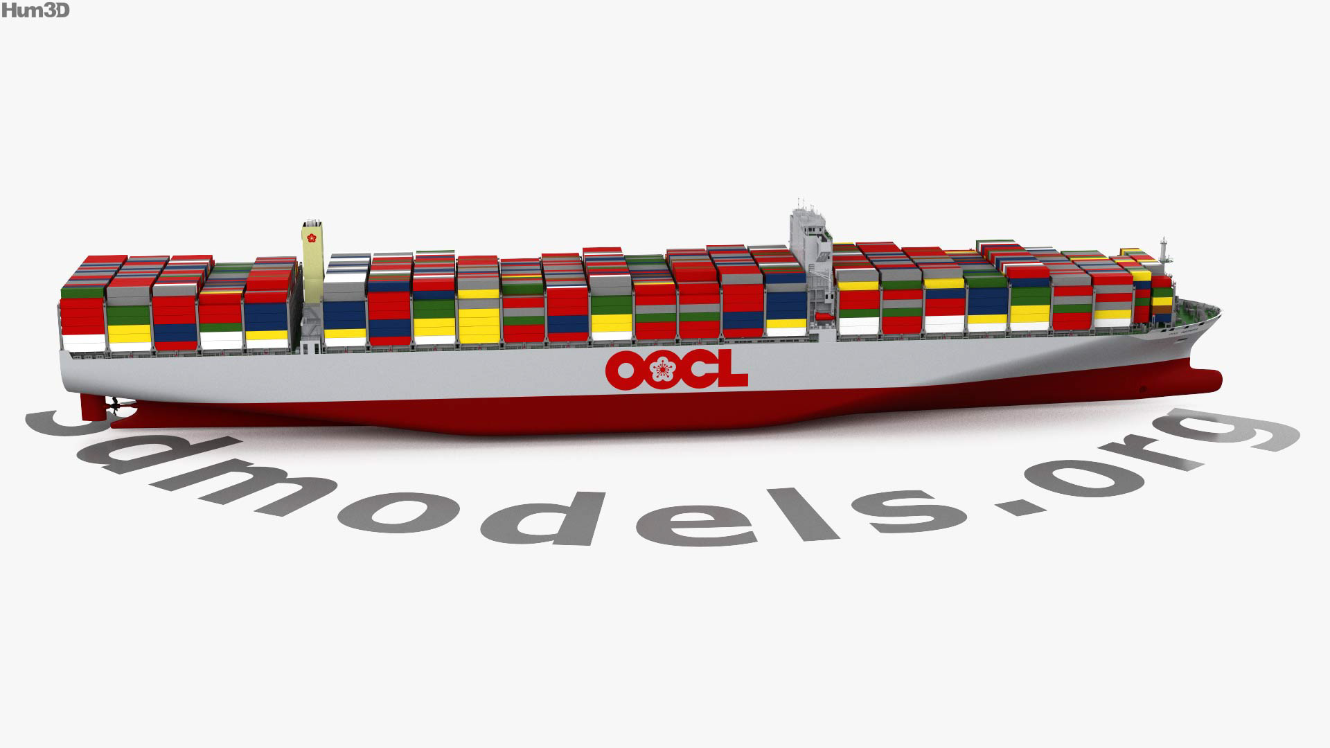 360 view of OOCL G-class container ship 3D model - 3DModels store