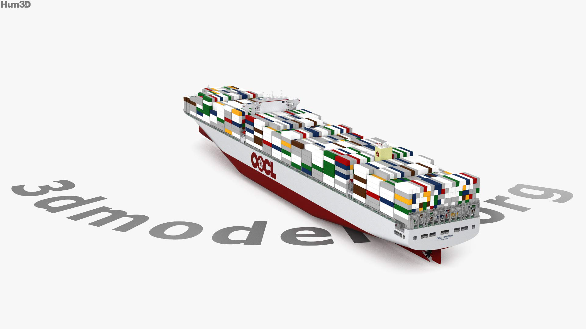 360 view of OOCL M-class container ship 3D model - 3DModels store
