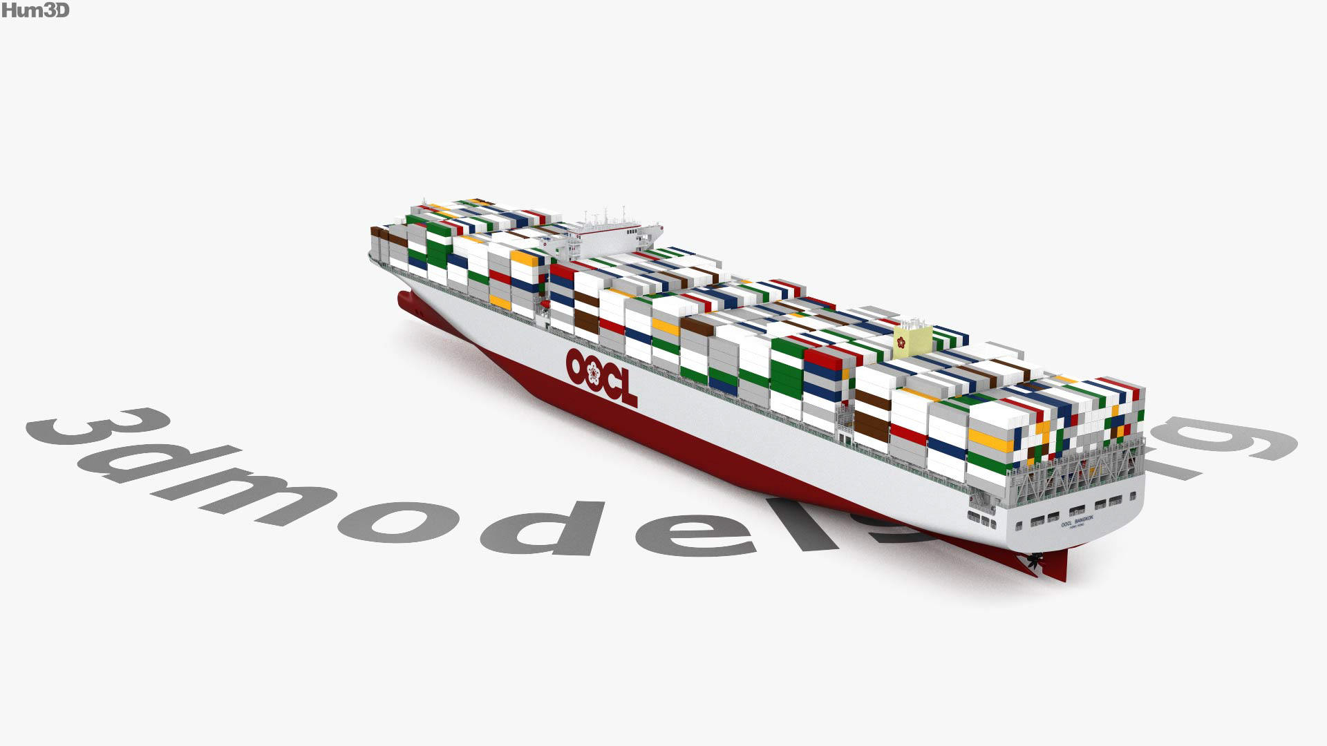 360 view of OOCL M-class container ship 3D model - 3DModels store