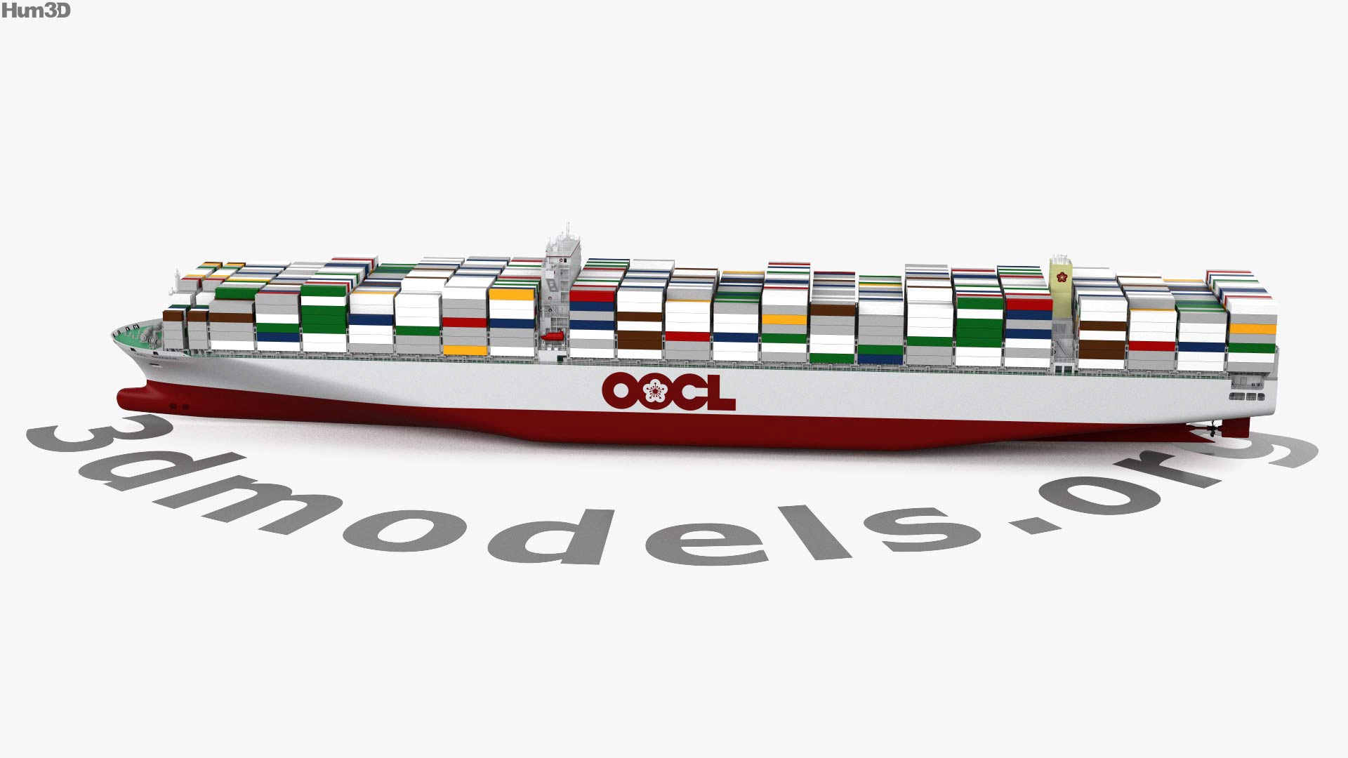 360 view of OOCL M-class container ship 3D model - 3DModels store