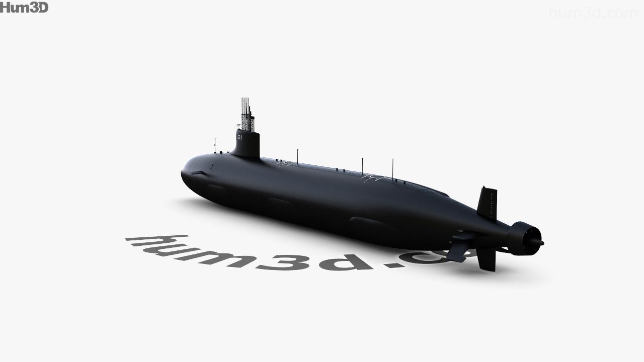 360 view of Seawolf-class submarine 3D model - 3DModels store