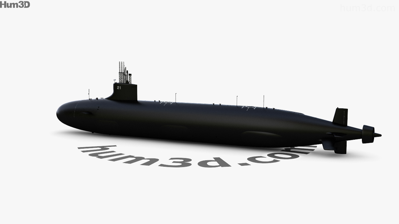 360 view of Seawolf-class submarine 3D model - 3DModels store