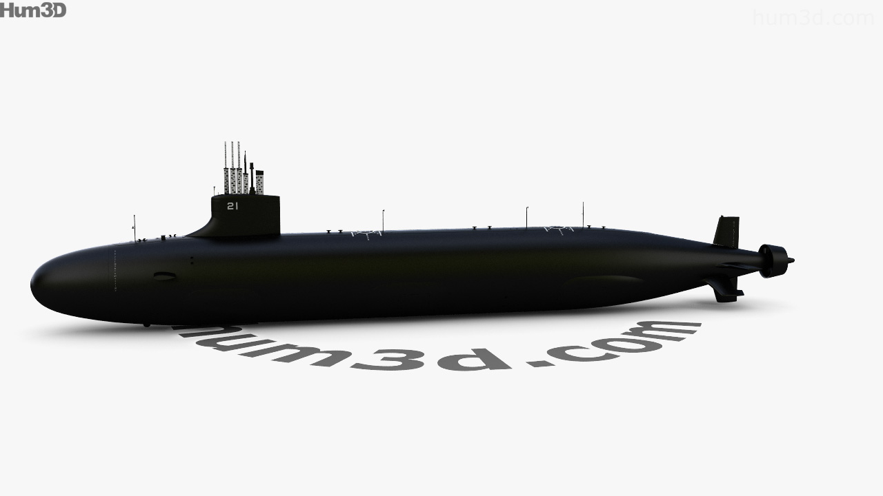 360 view of Seawolf-class submarine 3D model - 3DModels store