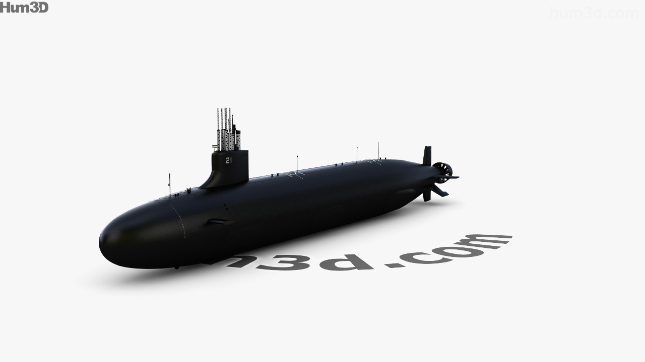360 view of Seawolf-class submarine 3D model - 3DModels store