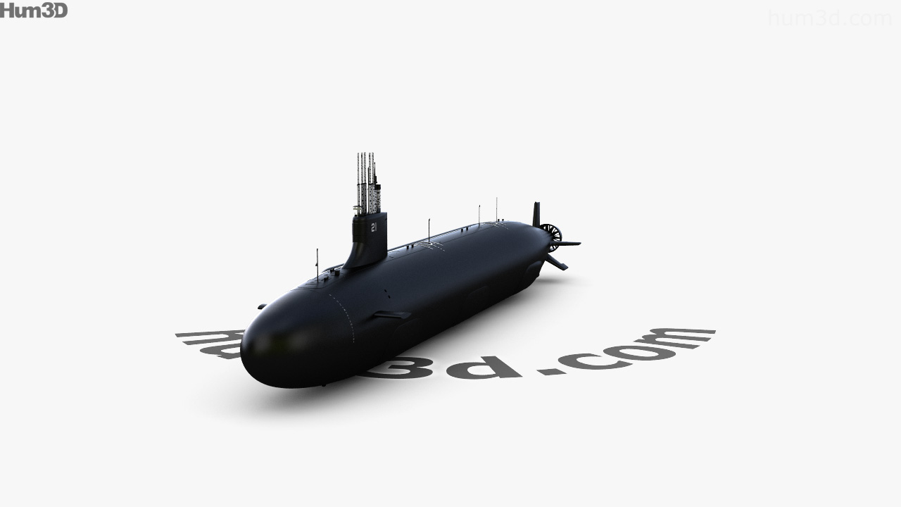 360 view of Seawolf-class submarine 3D model - 3DModels store