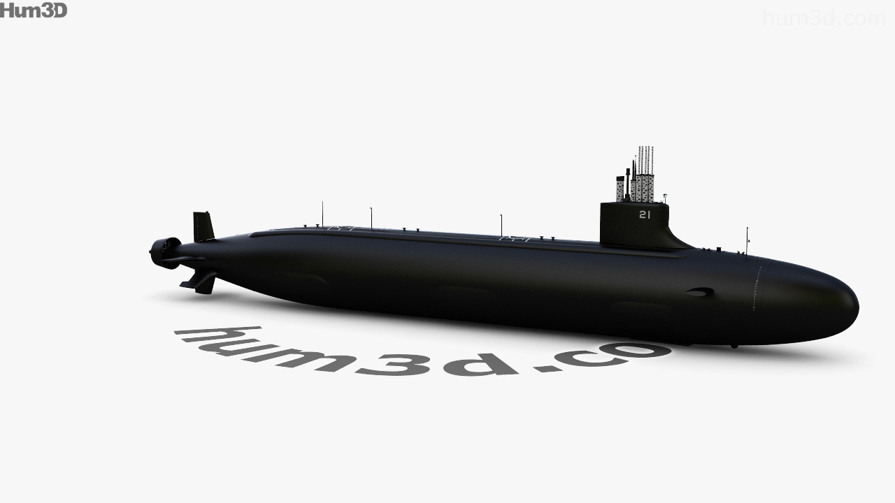 360 view of Seawolf-class submarine 3D model - 3DModels store