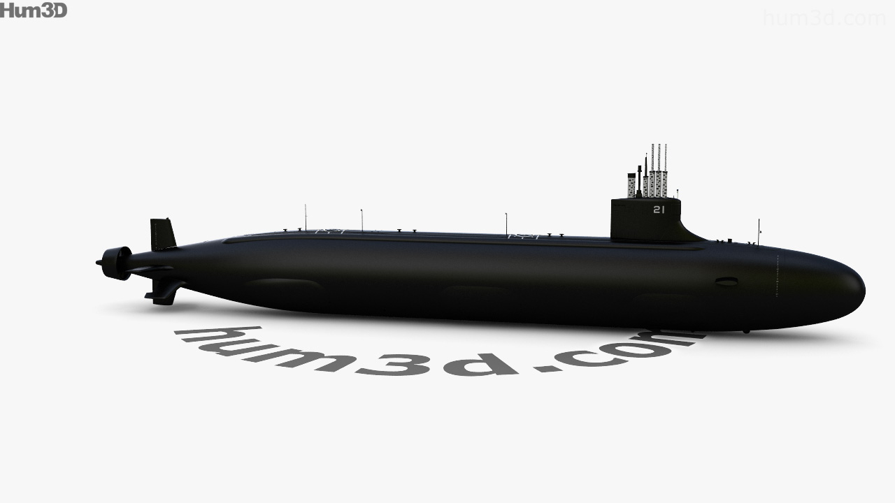 360 view of Seawolf-class submarine 3D model - 3DModels store